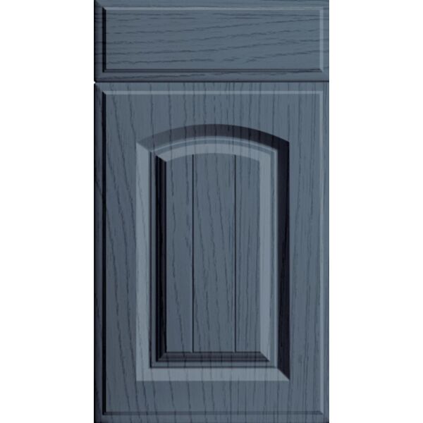 Arched Groove Panel Woodgrain Matt Colonial Blue Kitchen Doors | Made ...