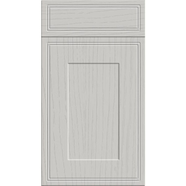 Double Groove Panel Woodgrain Matt Light Grey Kitchen Doors | Made-to ...