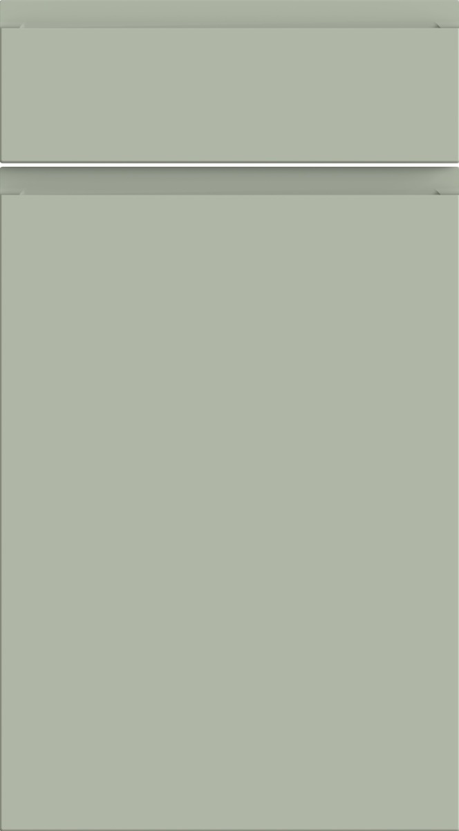 Handleless Slab Matt Sage Green Kitchen Doors | Made-to-measure | DIY ...